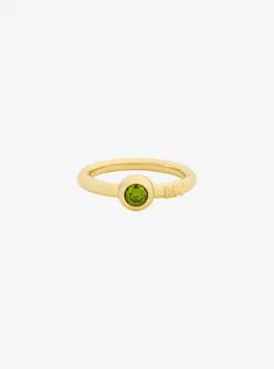 Michael Kors Round Stone Ring - Gold