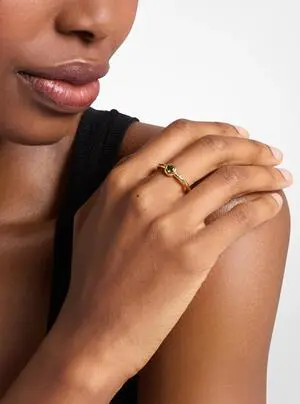 Michael Kors Round Stone Ring - Gold
