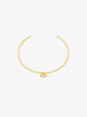 Michael Kors Marquise Cut Cubic Zirconia Collar Necklace - Gold