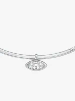 Michael Kors Marquise Cut Cubic Zirconia Collar Necklace - Silver