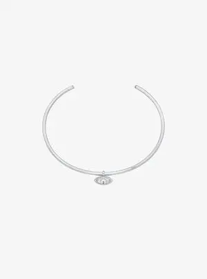 Michael Kors Marquise Cut Cubic Zirconia Collar Necklace - Silver
