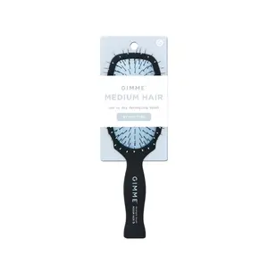GIMME BEAUTY Medium Hair Brush Soft Bristle Brush With Anti Static And Heat Resistant Nylon Bristles - Black