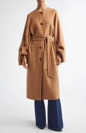 Zimmermann Valiant Wool Blend Coat With Scarf