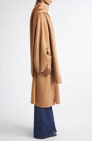 Zimmermann Valiant Wool Blend Coat With Scarf