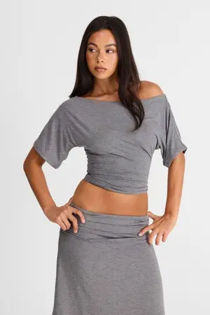 SASHA THERESE Lorelei Top Grey Marle