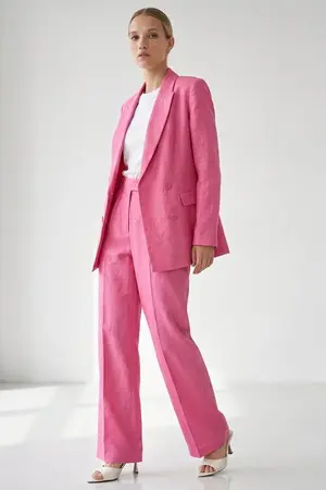 EXQUISE Octavia Wide Leg Linen Pants