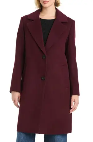 Vince Camuto Boyfriend Longline Coat - Garnet