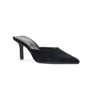 KNEETOES Lunya Velvet Mules - Black