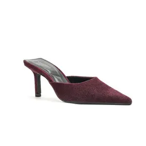 KNEETOES Lunya Velvet Mules Maroon