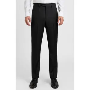 Santorelli Roma2 Super 130's Bi-stretch Wool Trousers Black