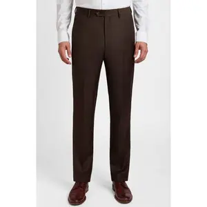 Santorelli Roma2 Super 130's Bi-stretch Wool Trousers - Brown