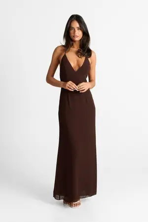 SASHA THERESE Elara Maxi Dress - Chocolate