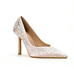 KNEETOES Melani Pump Crystal Embellished Stiletto Heel - Silver