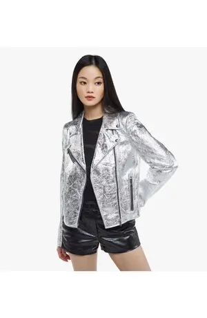 Mcm Rider Jacket In Metallic Lambskin