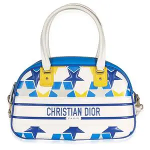 Dior Blue Calfskin Star Vibe Bowling Bag - Multicolor