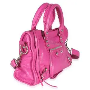 Balenciaga Rose Magenta Agneau Classic Hardware Le City Bag - Pink