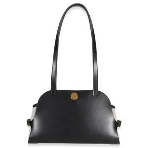 Hermès Vache Hunter Swift Leather And Ecru Canvas Tablier Sellier Shoulder Bag With Gold-tone Hardware - Black