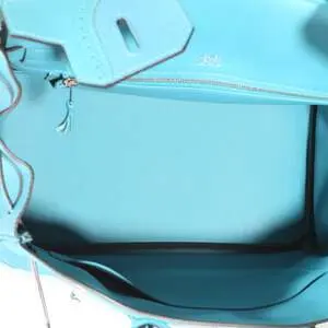 Hermès Turquoise Togo Swift Ghillies Birkin 30 Phw