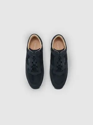 REISS Grant Suede Lightweight Runner Trainers - Dark Navy