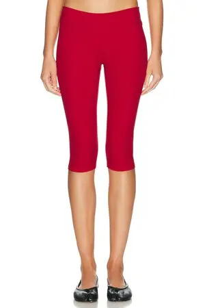 437 The Micro Capri Legging In Red - Scarlet