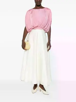 ABADIA Draped Blouse - Pink