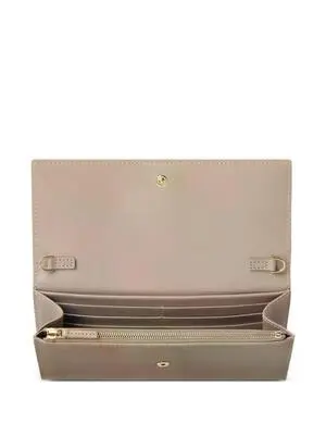 Fendi Dove Gray Leather Chain Wallet