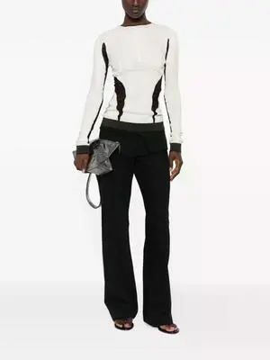 Attico Lace-insert Ribbed-knit Top