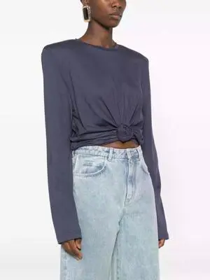 Magda Butrym Padded-shoulder Knotted T-shirt