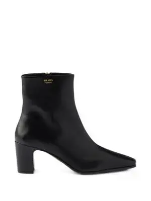 Prada Leather Booties - Black