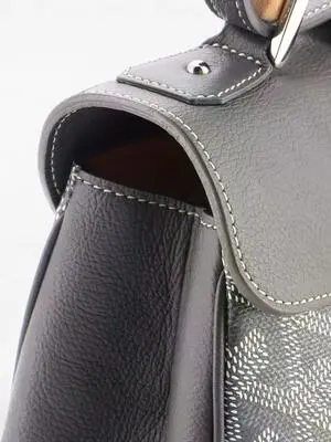 Goyard Saigon Top Handle Bag Coated Canvas With Leather Mini Shoulder Bag - Grey