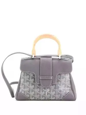 Goyard Goyard Saigon Top Handle Bag In Coated Canvas And Leather Grey