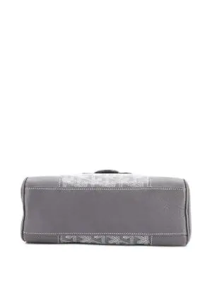 Goyard Saigon Top Handle Bag In Coated Canvas And Leather - Grey