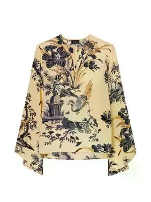Etro Floral-print Silk Blouse - Neutrals