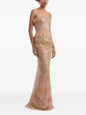 GEMY MAALOUF Beaded Sweetheart-neckline Gown