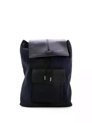Dior Motion Oblique Nylon With Leather Medium Backpack - Black