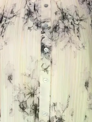 Cinq À Sept Delaine Floral-print Plissé-effect Blouse