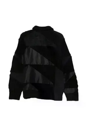 Sacai Patchwork Cable-knit Cardigan