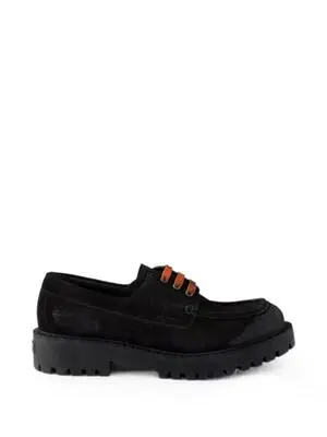 Prada Waxed Suede Lace-up Shoes - Black