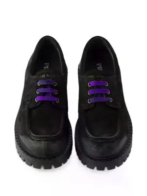 Prada Waxed Suede Lace-up Shoes