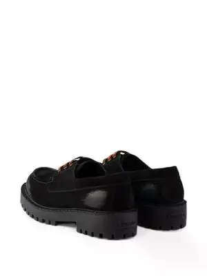 Prada Waxed Suede Lace-up Shoes