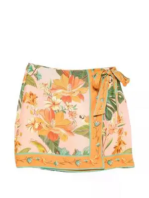 Farm Rio Multicolor Birds Mini Skirt - Pink