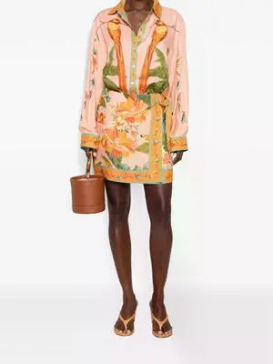 Farm Rio Multicolor Birds Mini Skirt