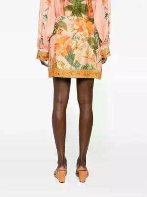 Farm Rio Multicolor Birds Mini Skirt