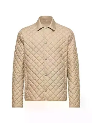 Moncler Avrelie Diamond Quilted Padded Shirt Jacket - Neutrals