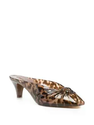 Chloé Jelly Leopard-print Knotted Mules