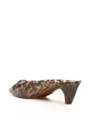 Chloé Jelly Leopard-print Knotted Mules - Brown