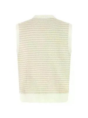 Lacoste Logo Patch V-neck Vest - Neutrals