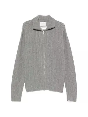 Extreme Cashmere Xtra Yours Ribbed-knit Zip-up Cardigan - Grey