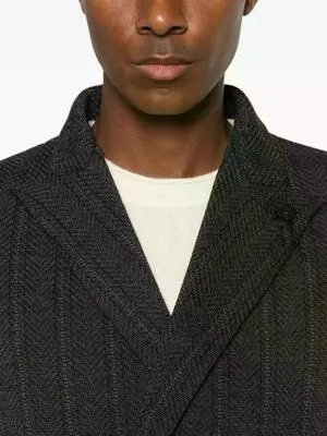 LARDINI Herringbone Double-breasted Jacket