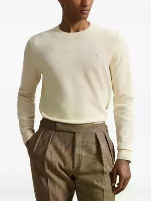 Polo Ralph Lauren Mesh-knit Crewneck Sweater With Embroidered Pony
